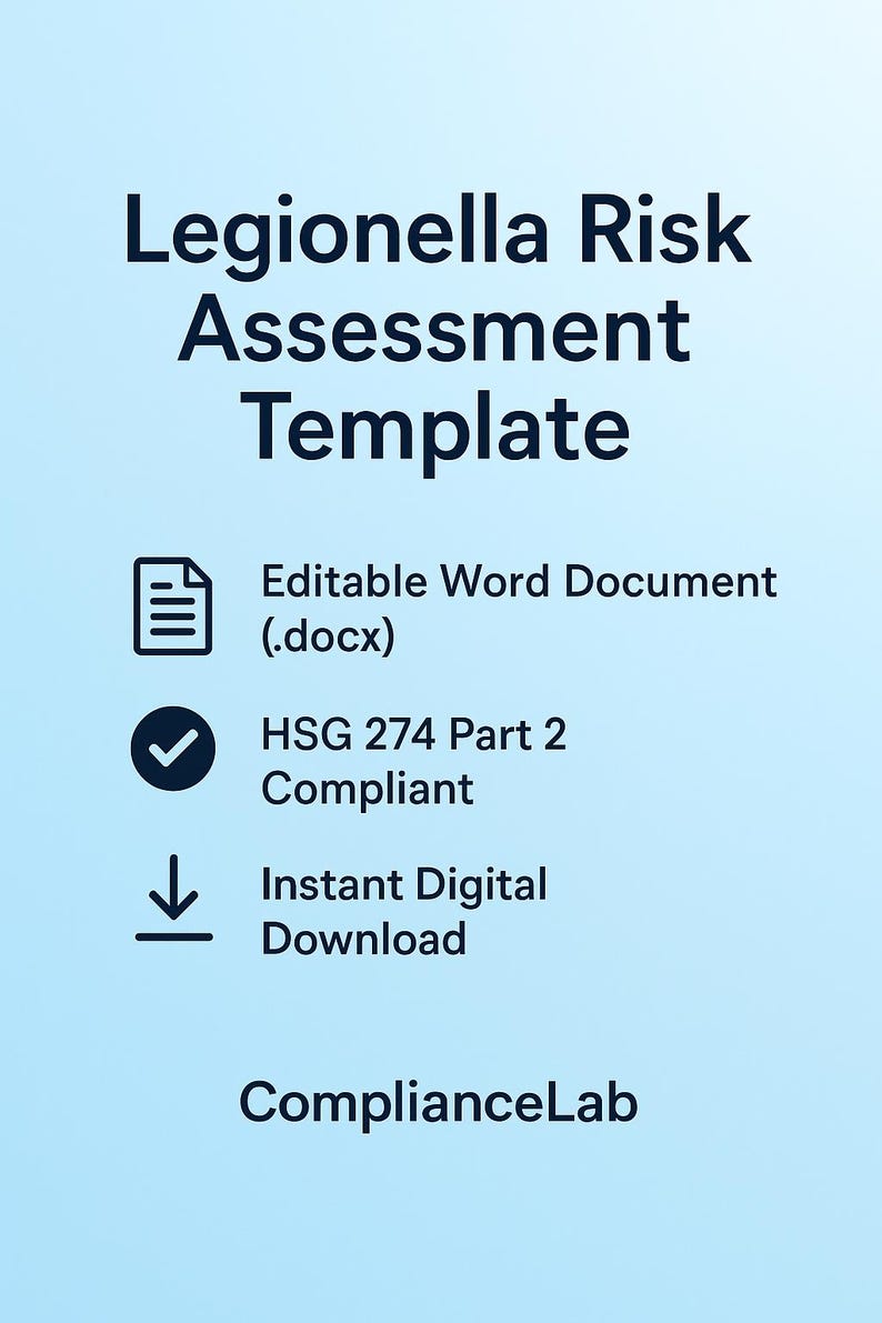 Legionella Risk Assessment Template | Pre-populated Guidance & Example ...