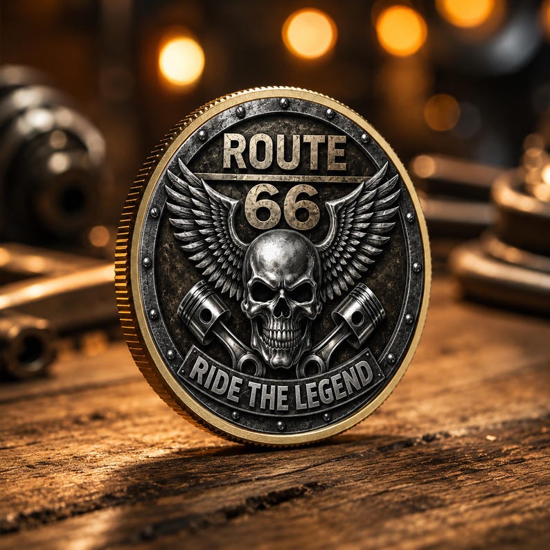 Mother Road America Convex Coin, Route 66 100 Years Keepsake Coin ...