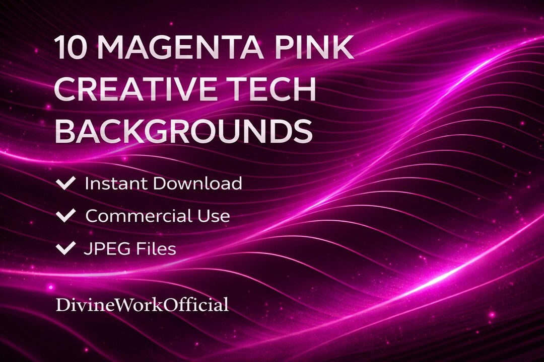 Magenta Pink Tech Backgrounds | Modern Digital Design Pack - Etsy