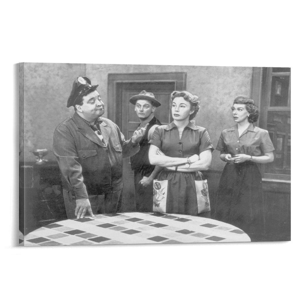 The Honeymooners Jackie Gleason Black and White Walk With Dog Wall Art ...