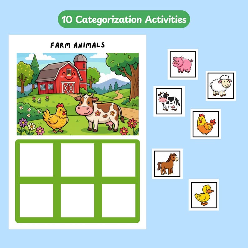 Autism Learning Binder, 10 Categorization Activities, Special Education ...