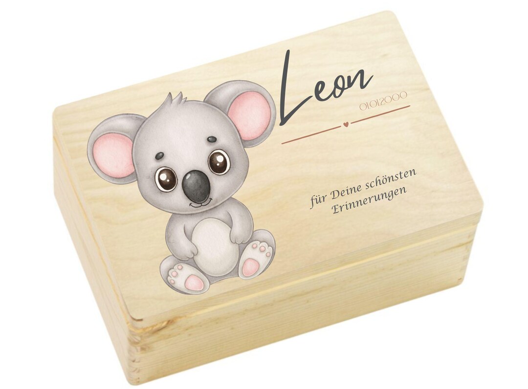 Personalized Baby Keepsake Box | Cute Safari Animals Memory Box | Baby ...