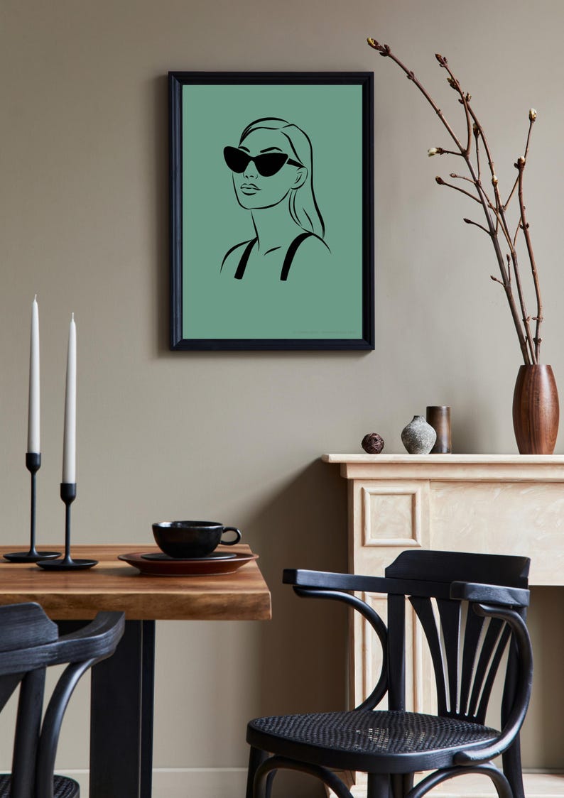 Minimal Woman Line Art A3 Bold Digital Poster – She Leads, No Apologies ...