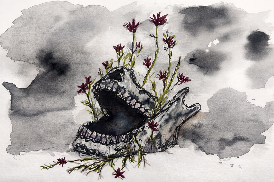 Unspoken Root – Watercolor Skull Art Print | Contained Curiosities ...