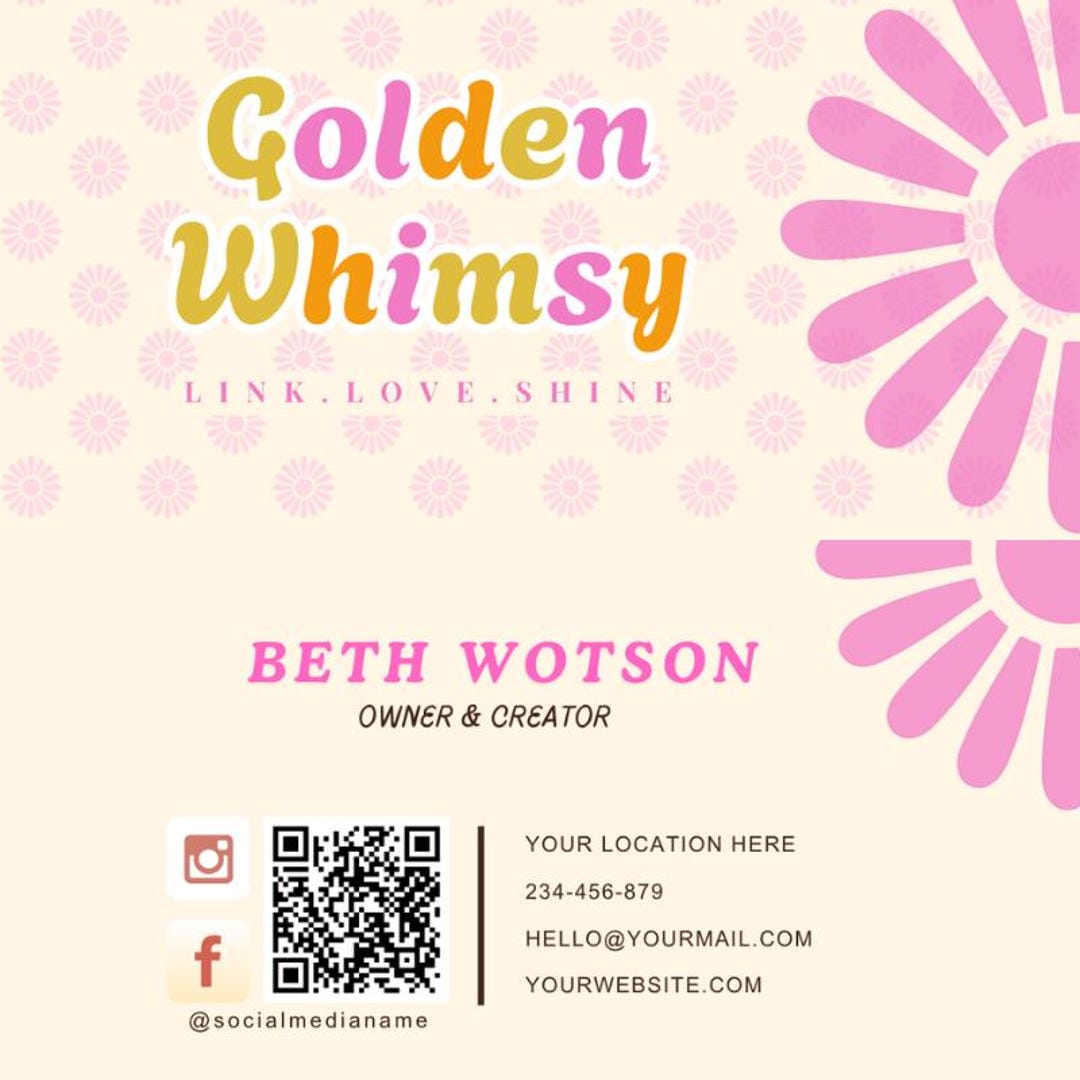 Jewellery Business Card Template QR Code, Instant Download Canva Biz ...