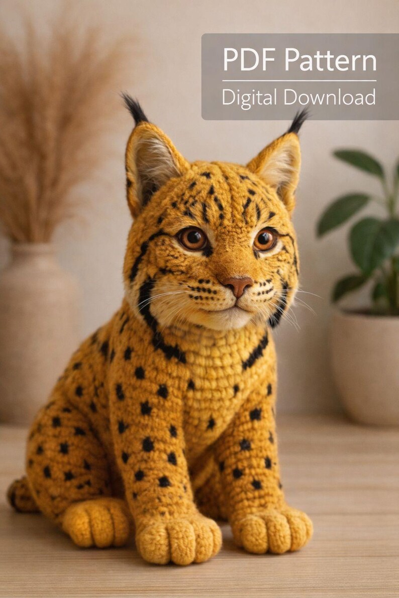 Realistic Lynx Amigurumi Crochet Pattern PDF – Wild Cat Plush Toy ...