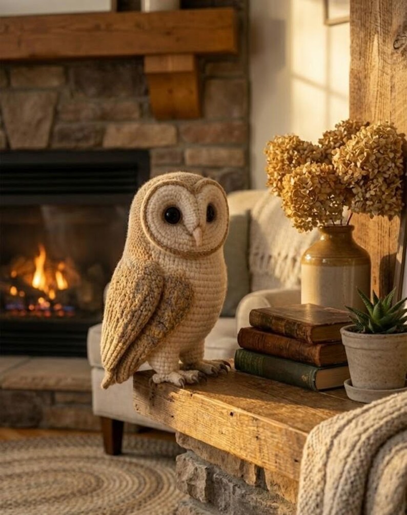 Realistic Barn Owl Amigurumi Crochet Pattern • Lifelike Owl Plush Toy ...