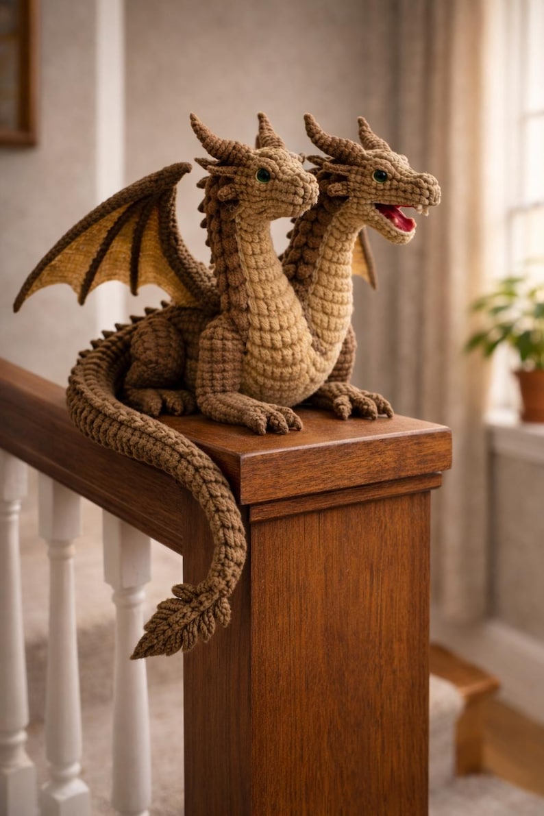 Crochet Two Headed Dragon Pattern PDF Digital Download for a Detailed ...