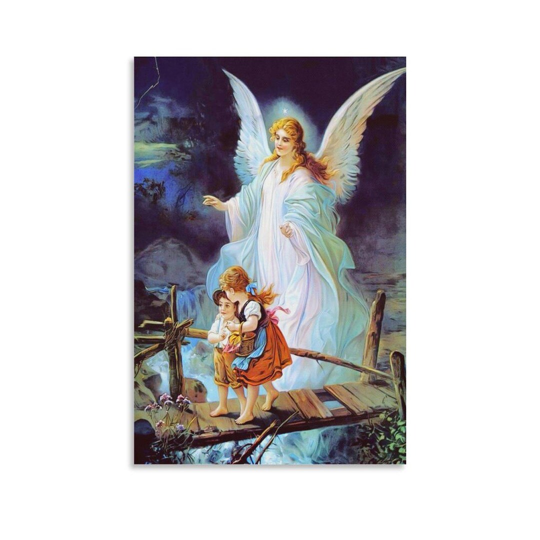 Guardian Angels and Children Crossing the Bridge Angel Decorative Art ...