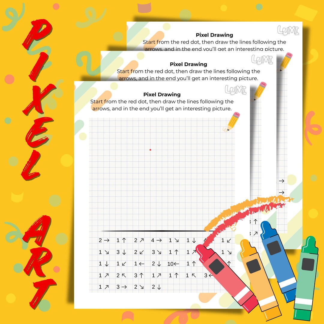 Secret Pixel Picture, Pixel Drawing for Kids, Draw on the Grid ...