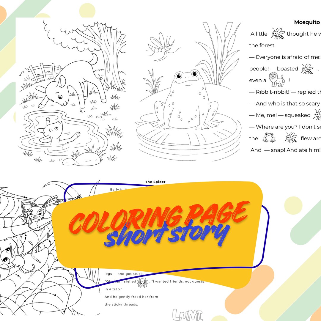 Short Illustrated Story & Coloring Page - Etsy