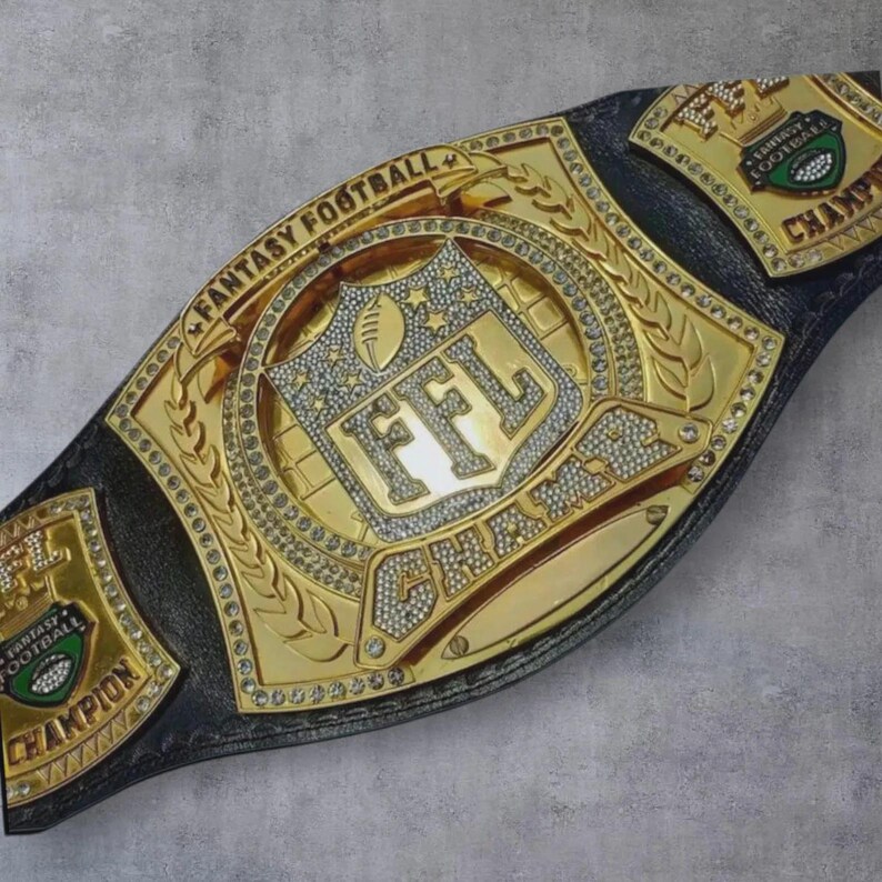 Fantasy Football Championship Belt Replica Adult Size Gold Title Belt ...