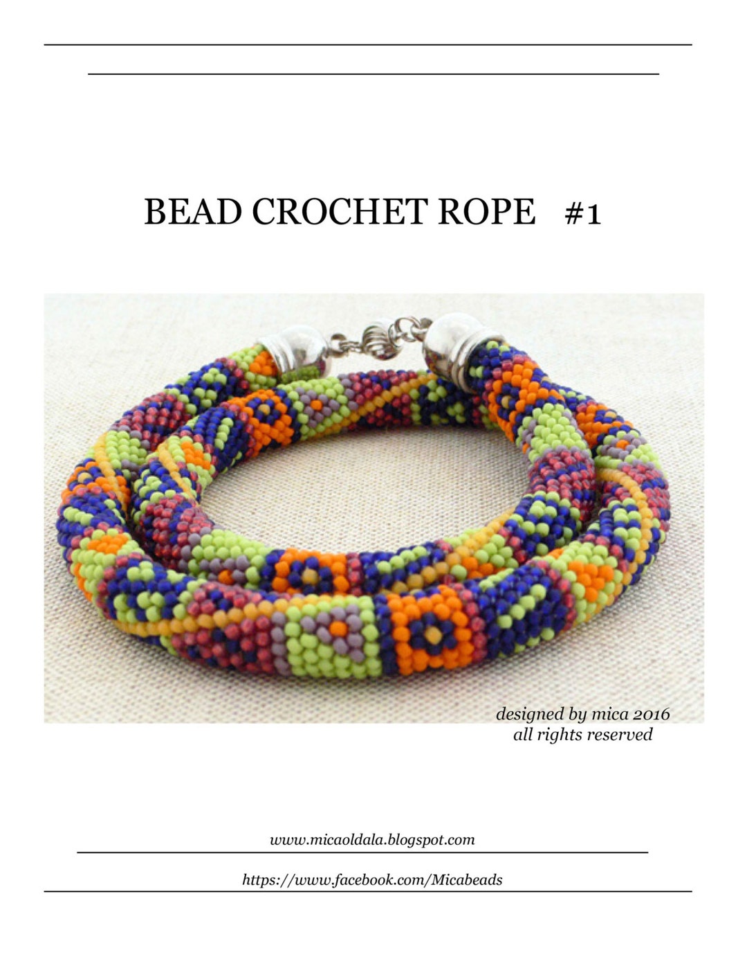 PDF Pattern for Bead Crochet Rope Bracelet or Necklace - Etsy