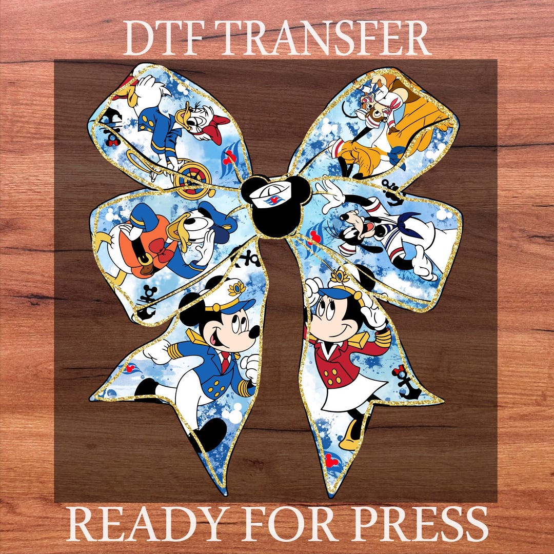 Disney Characters Bow DTF Print, Disney Coquette Bow DTF Transfer ...