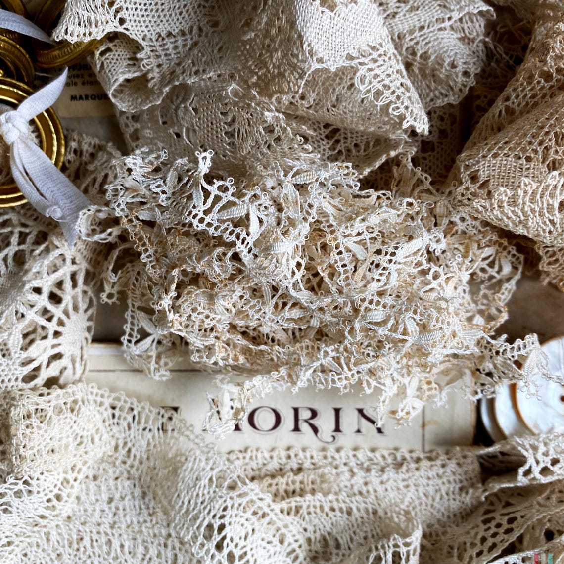 Rare Collectible Antique Laces Set. French Haberdashery & Lace ...