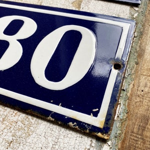 French Vintage Enamelled Door Numbers Set of 2. Metal House Number ...