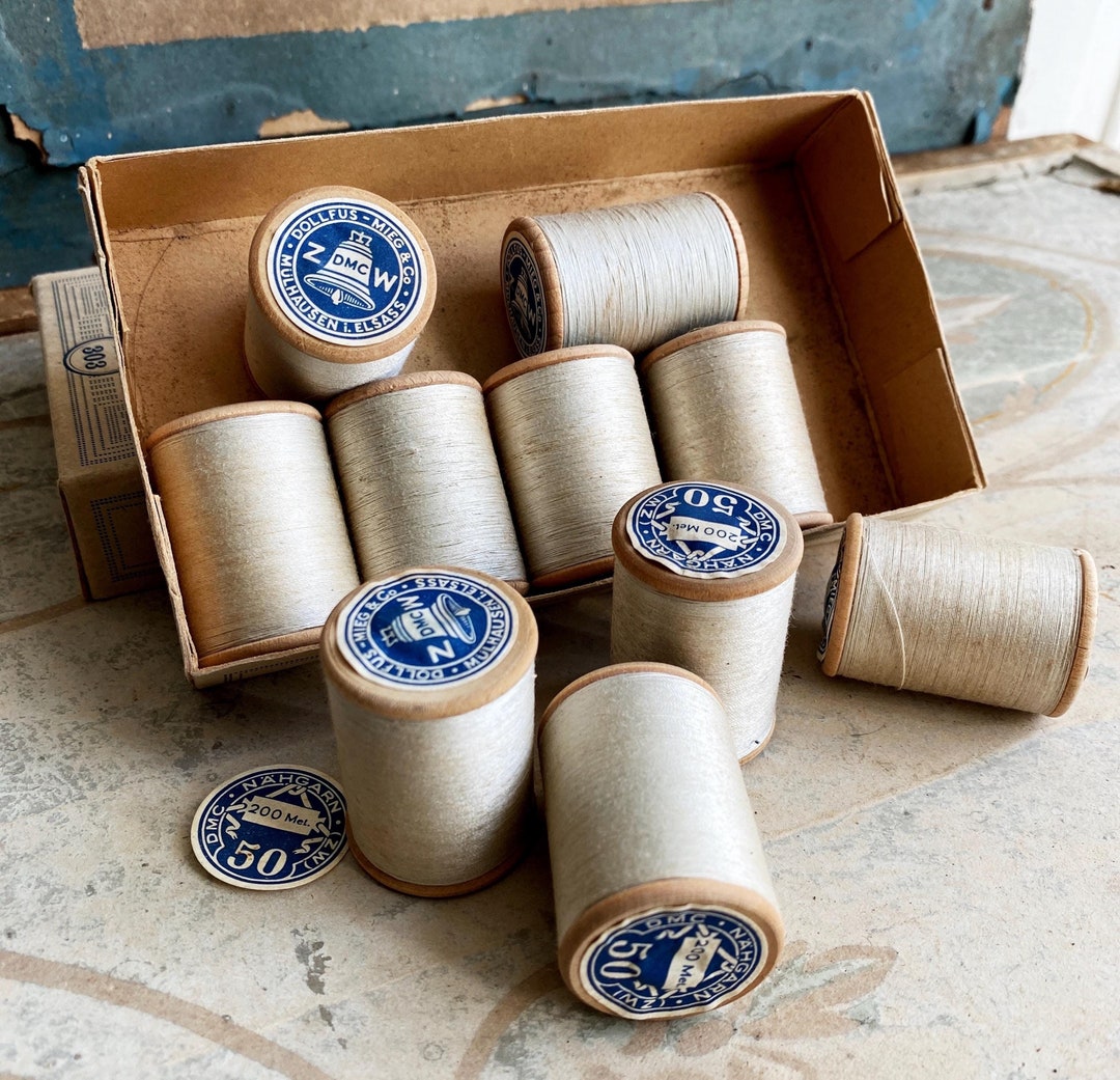 Antique Ivory Thread Spool Lot in Original DMC Box. Decorative ...