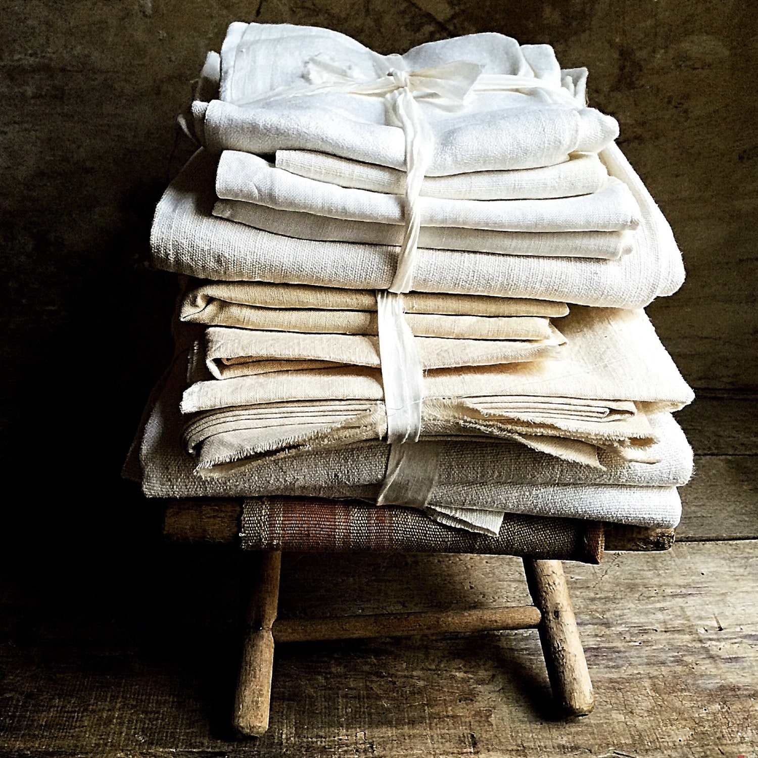 Antique French Fabrics Assortment, SURPRISE Bundle of Antique Linens ...