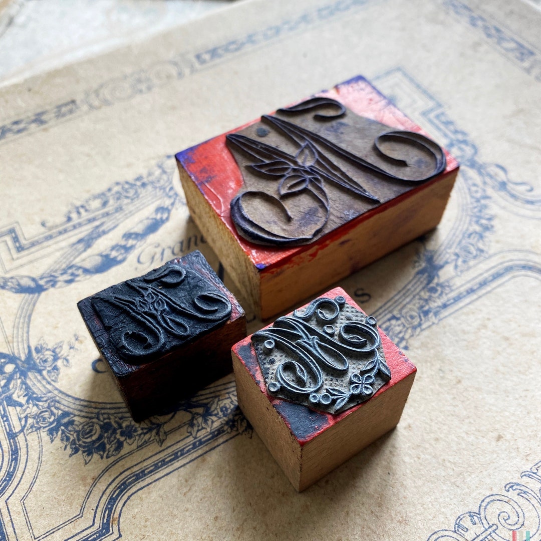 French Antique Letter M Monogram Stamp Set. Embroidery Block - Etsy
