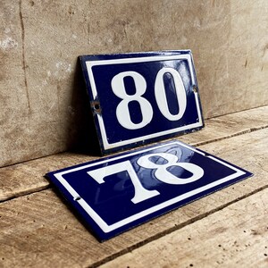 French Vintage Enamelled Door Numbers Set of 2. Metal House Number ...