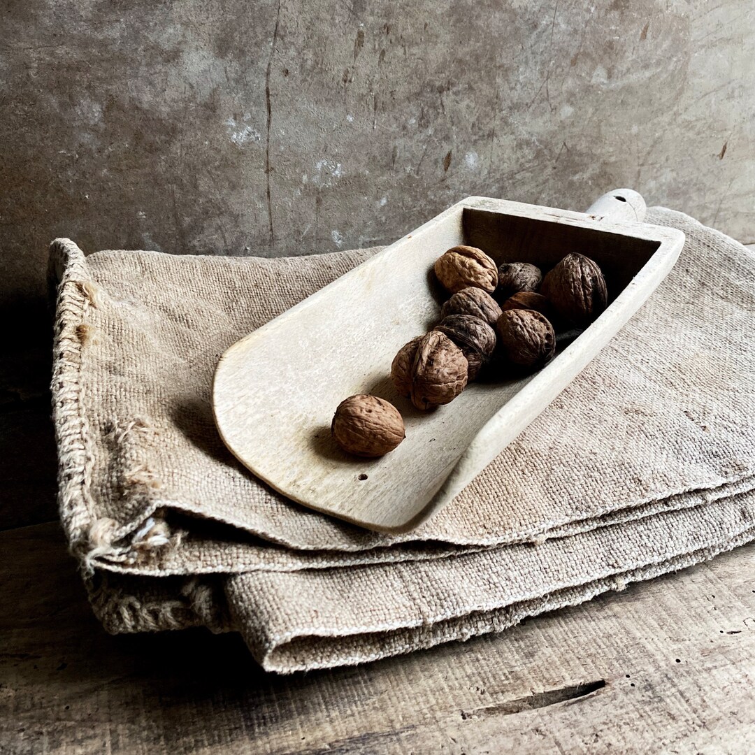 French Vintage Wooden Grain Scoop. Natural Home Decor. French Farmhouse ...