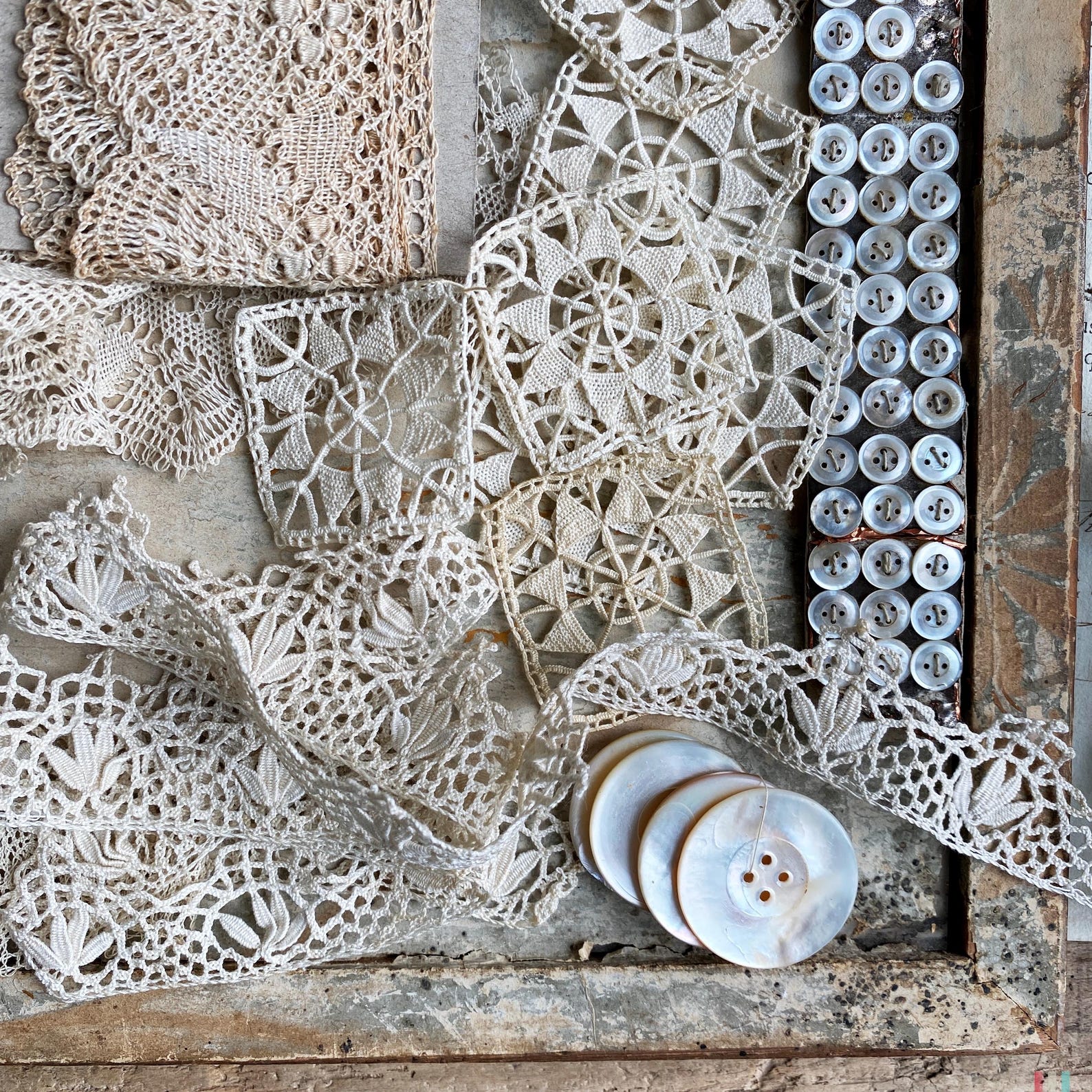 Rare Collectible Antique Laces Set. French Haberdashery & Lace ...