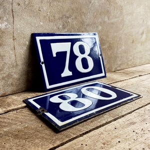 French Vintage Enamelled Door Numbers Set of 2. Metal House Number ...