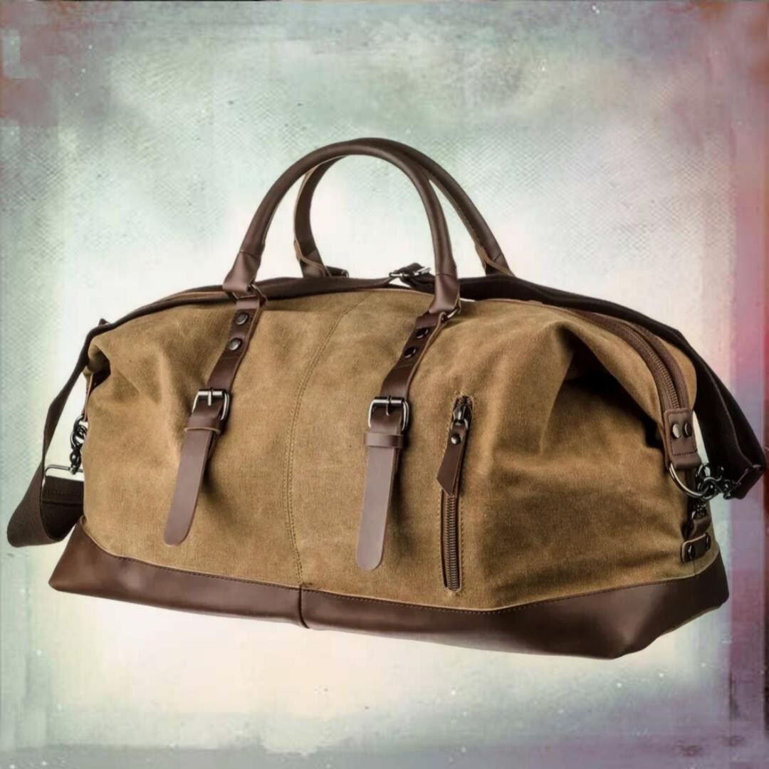 Large Vintage Canvas Travel Bag, Sand Color, 46 Liters - Etsy