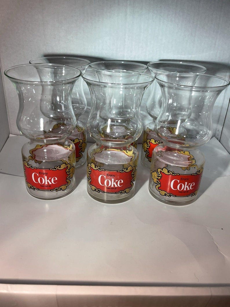 Vintage 1978 Coca-cola/coke Hurricane Floating Candle Holder Glass 6.5 ...