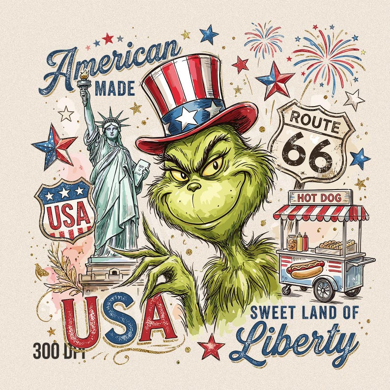 Grinch America Made PNG, Patriotic Grinch USA Design, 4th of July ...