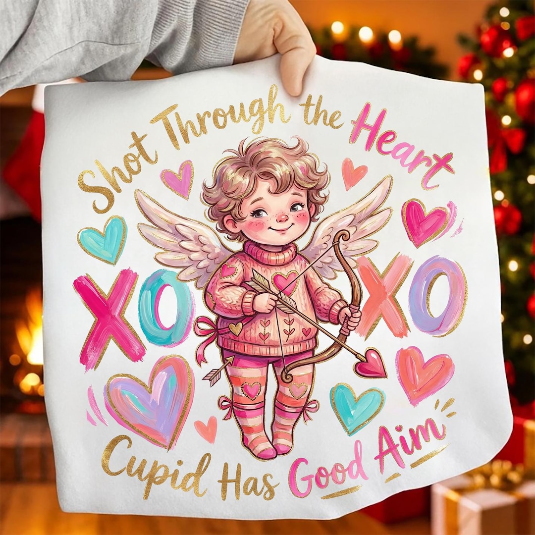 Cupid Has Good Aim PNG, Shot Through the Heart XOXO, Cute Valentine ...