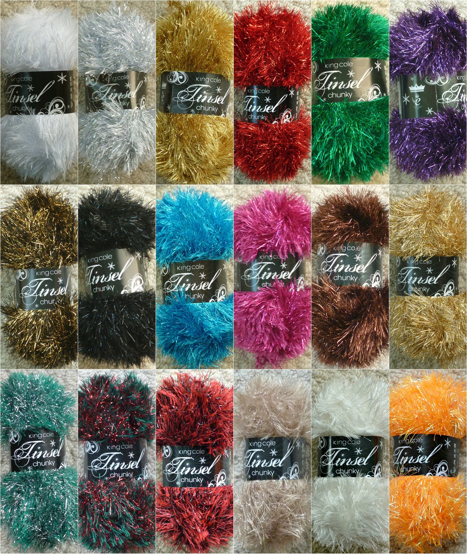 Tinsel Christmas Knitting Crochet Wool/yarn King Cole 50g - Etsy UK