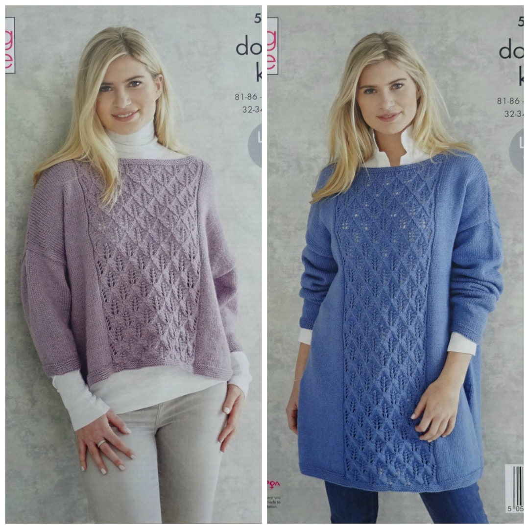 Womens Knitting Pattern K5478 Ladies Lace Panel Jumper and - Etsy UK