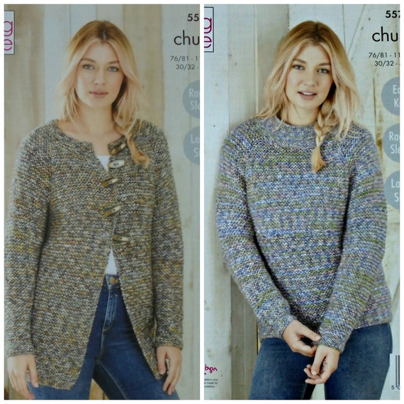 Womens Knitting Pattern K5575 Ladies Easy Knit Long Sleeve | Etsy