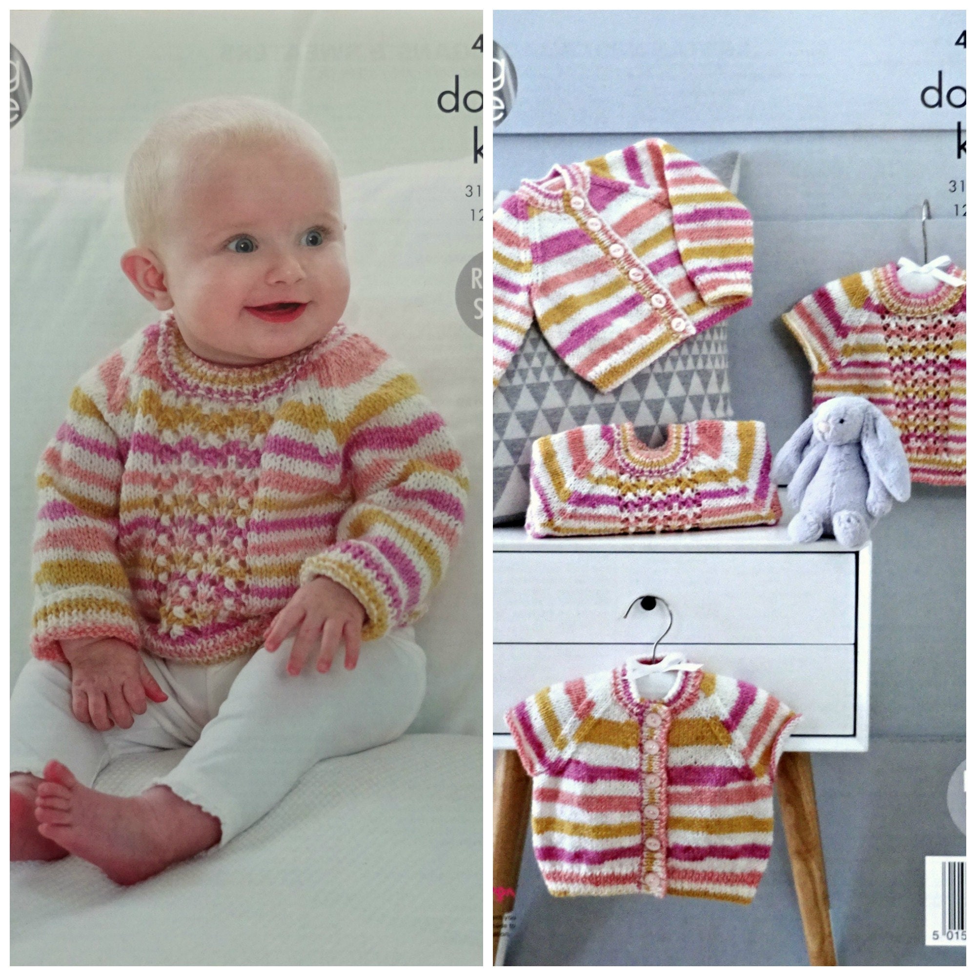 Baby Knitting Wool/yarn King Cole Candystripe Double Knitting - Etsy UK