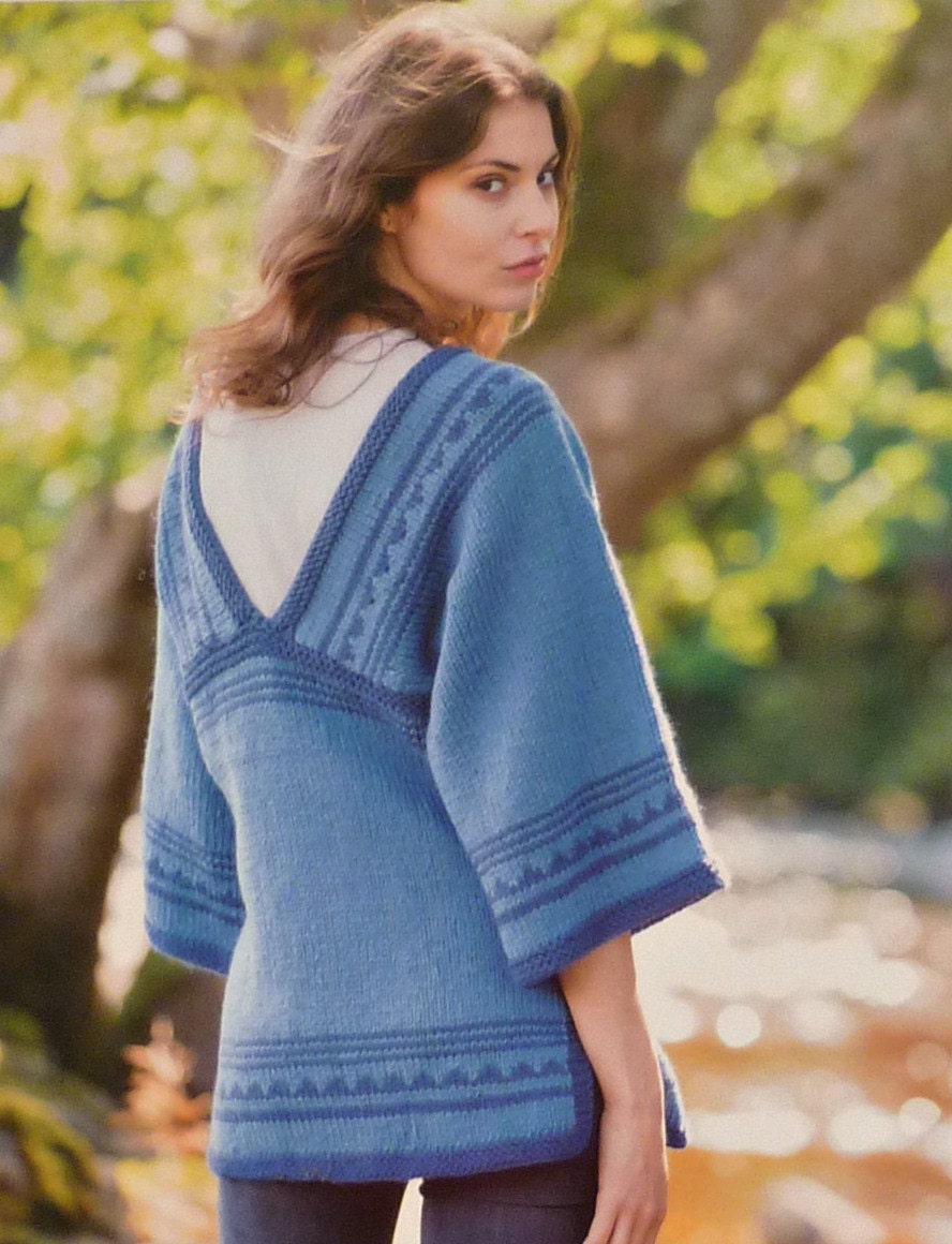 Womens Knitting Pattern W5853 Ladies 3/4 Sleeve Two Colour - Etsy UK