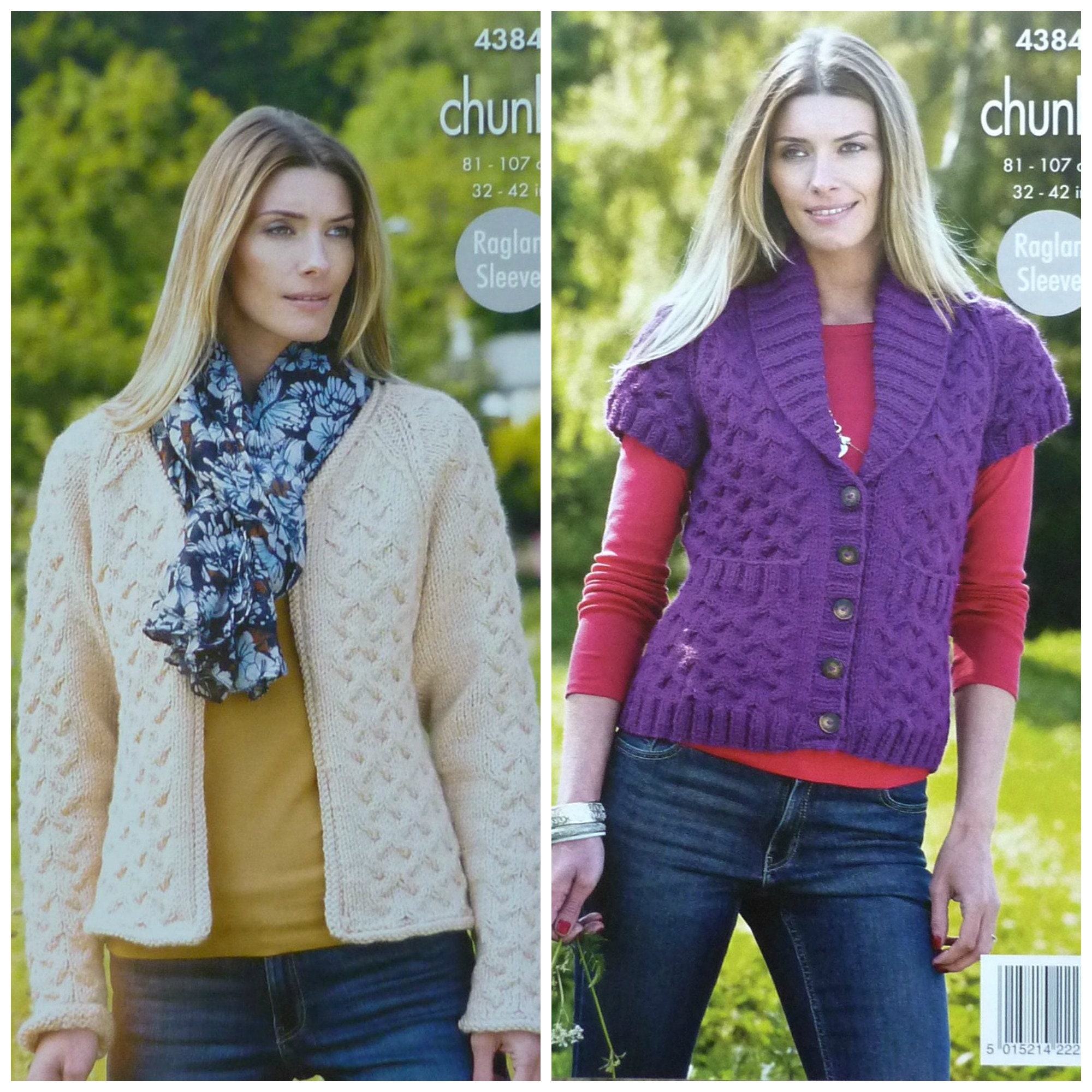 Womens Knitting Pattern K4384 Ladies Raglan Sleeve Cable - Etsy UK