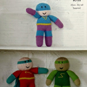 Super Hero Knitting Pattern K9104 3 Styles Superhero Toys - Etsy UK