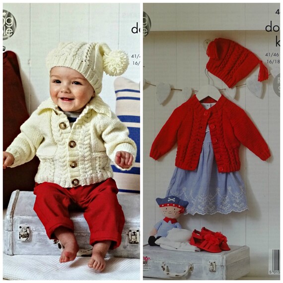 Baby Knitting Pattern K4648 Baby's Long Sleeve Cable | Etsy