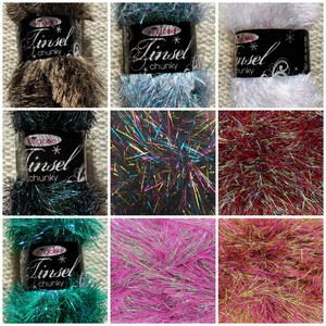 Tinsel Christmas Knitting Crochet Wool/yarn King Cole 50g Tinsel Chunky ...