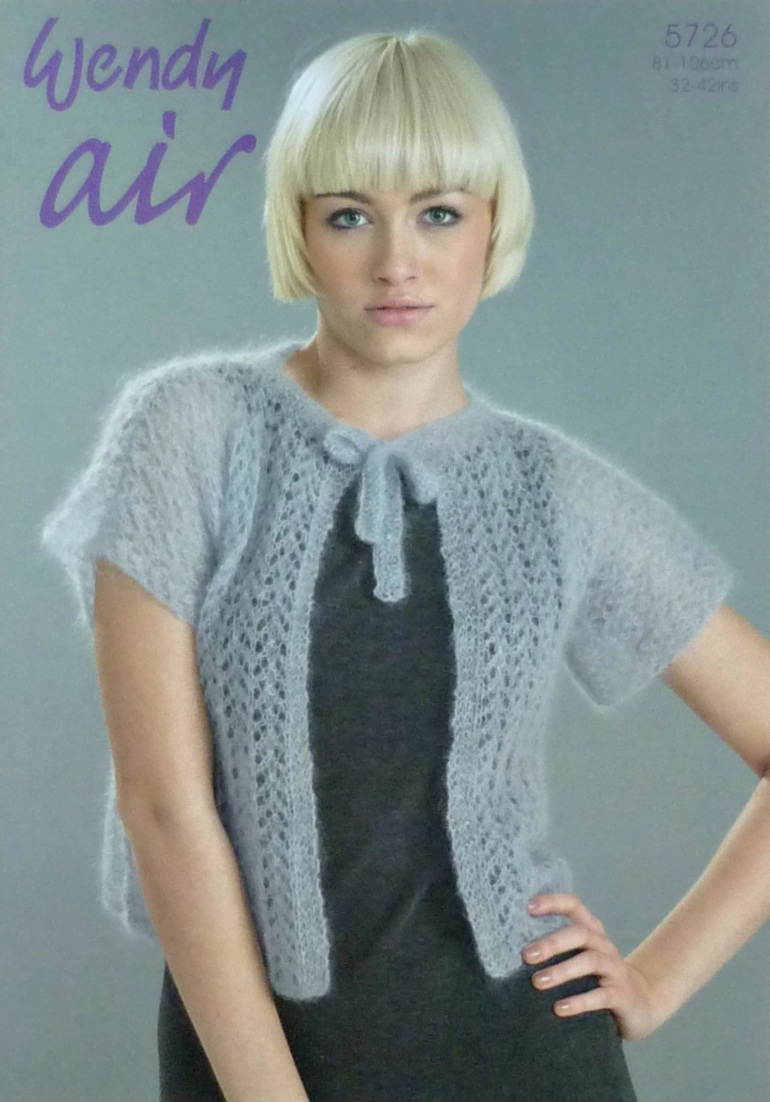 Womens Knitting Pattern W5726 Ladies Short Sleeve Lace Jacket Knitting ...