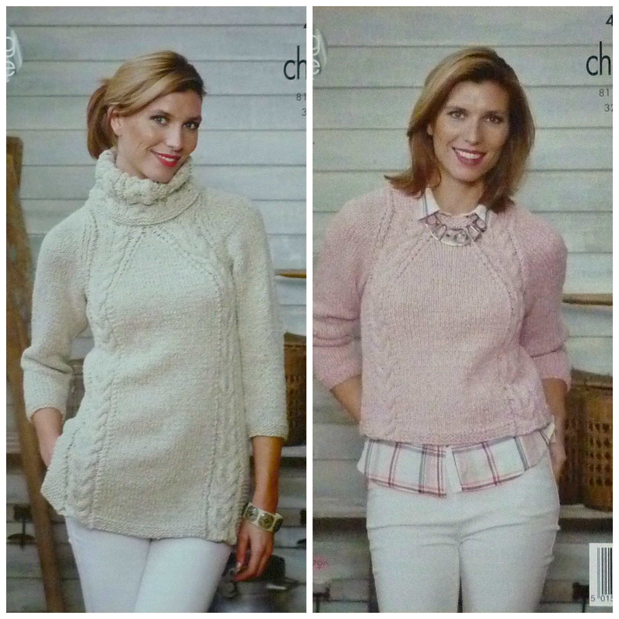 Womens Knitting Pattern K4506 Ladies Cowl Neck Long Cable - Etsy UK