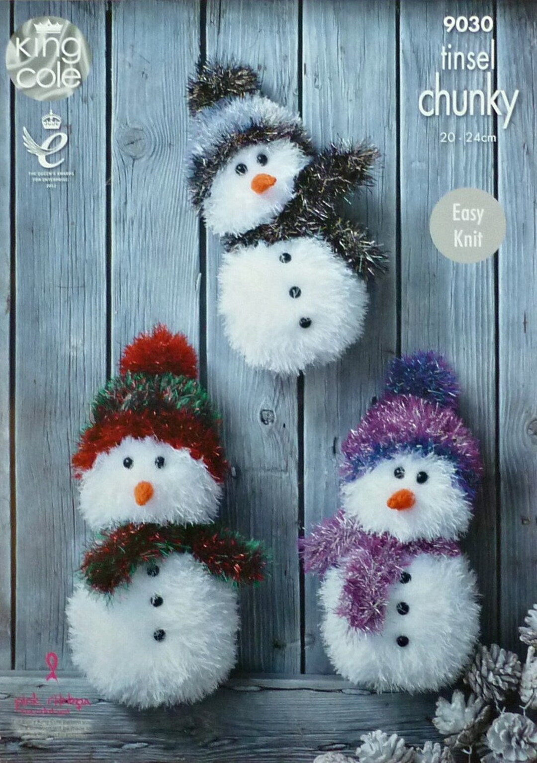 Snowman Knitting Pattern K9030 Small Medium and Large Snowman - Etsy UK