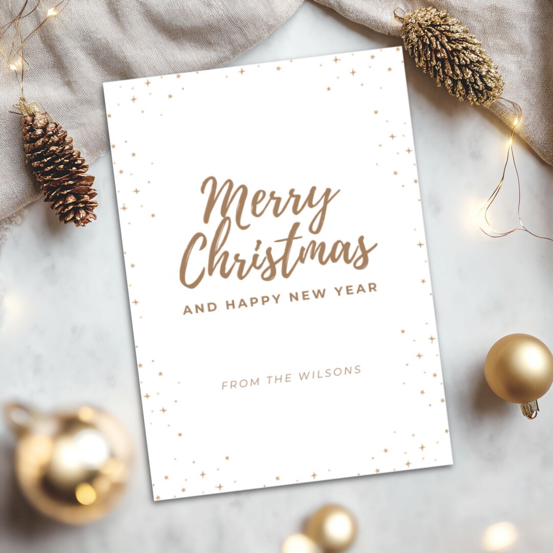 Elegant Christmas Card Template, Minimalist Holiday Card (digital ...