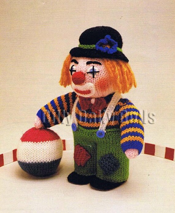 Vintage CLOWN Toy Knitting Pattern - Etsy Australia