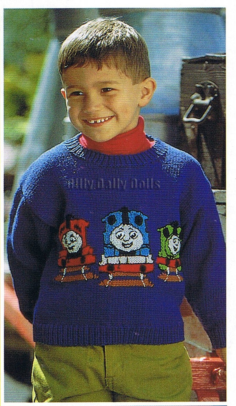 Thomas Tank Engine Intarsia Sweater PDF Knitting Pattern Featuring ...
