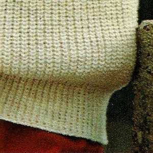 Man's Fisherman's Rib Sweater Pattern Loose Fit With Crew Neck and ...