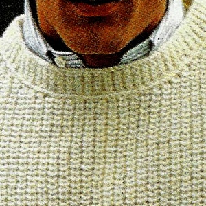 Man's Fisherman's Rib Sweater Pattern Loose Fit With Crew Neck and ...