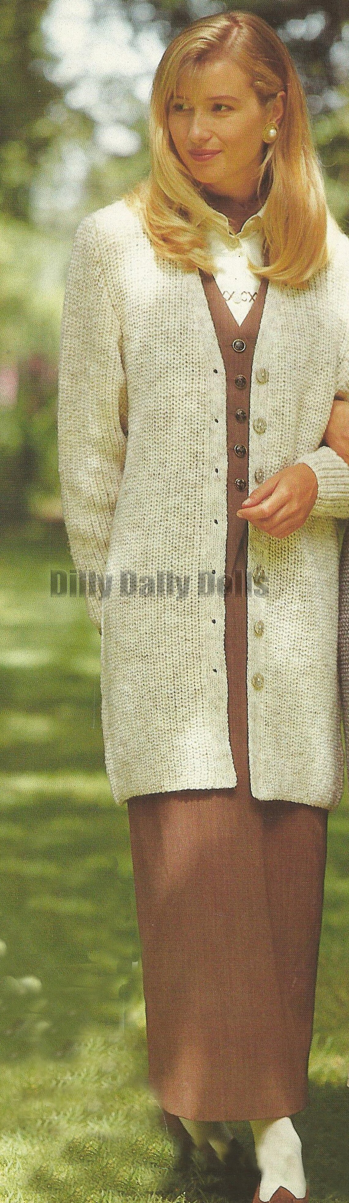 Fisherman's Rib Coat/long Cardigan Knitting Pattern in - Etsy UK