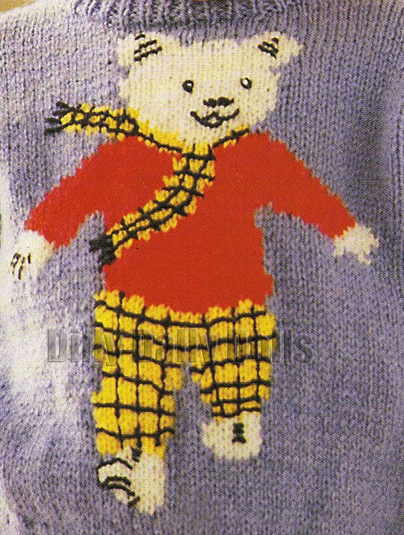 Rupert Intarsia Crew Neck Sweater DIGITAL PDF Knitting Pattern - Etsy